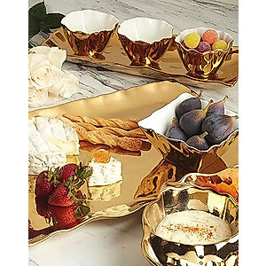 Certified International Gold Coast Chip & Dip Server 12" x 2.5", Multicolor