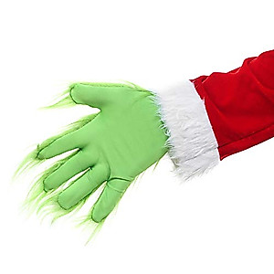 Obavioy Green Furry Hand Gloves for Adult Halloween Christmas Cosplay Costume Accessories