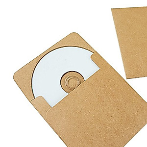 25Pcs Brown Kraft Paper CD DVD Sleeves Retro DVD Envelopes Cardboard Storage Cases Keepers Holder for CD/DVD Packaging or Store