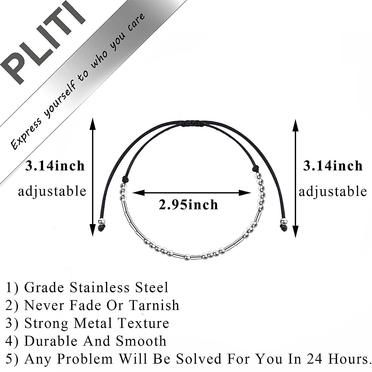 PLITI Sobriety Gift Addiction Recovery Gift 12 Step Gift Sober Badass Morse code Bracelet Sober Milestone Gift AA Alcoholics Anonymous Gift (sober morse bg)