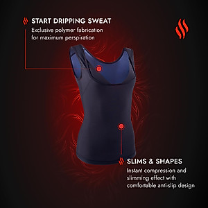 Sweat Shaper Women's Premium Workout Tank Top Slimming Polymer Sauna Vest (XX-Large-3X-Large, Black)