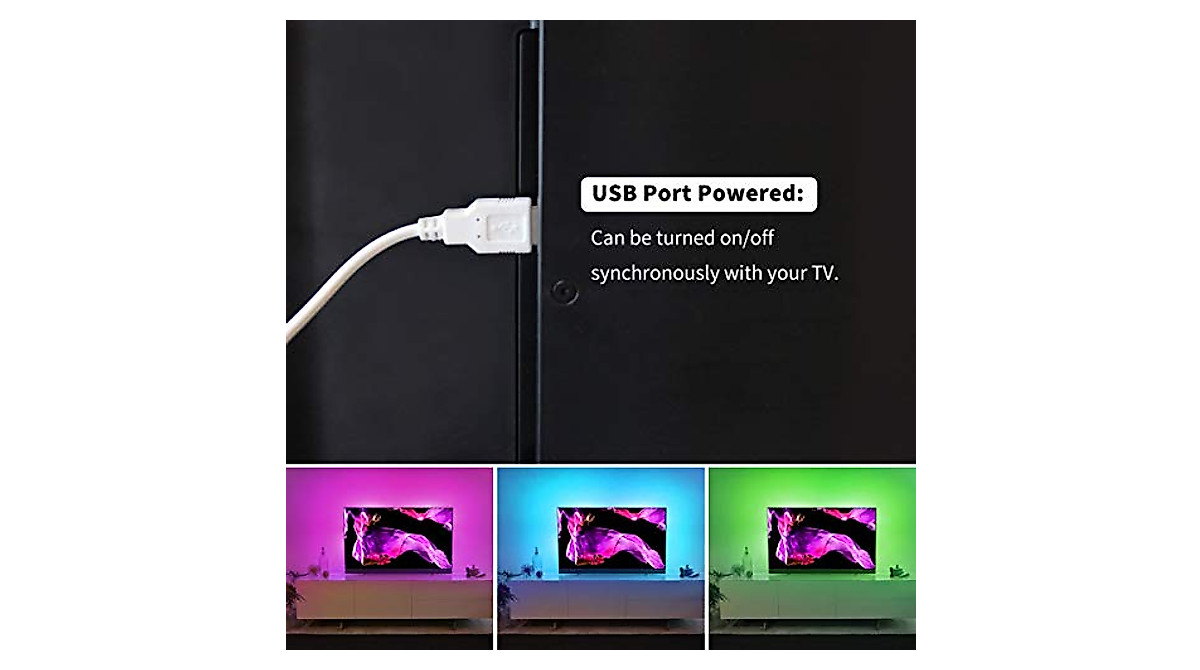 BASON 8.2ft RGB USB TV Backlight Strip - 4096 DIY Colors