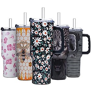 Daisy Gifts for Women – 40oz Insulated Tumbler with Handle & Straw, Floral Stainless Steel Cup, Birthday & Mother’s Day Gift for Mom, Sister, Best Friend, Teacher, Nurse
