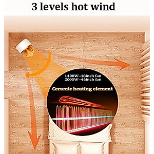 SABYDICAR Bladeless Heater Fan Standing Cooler Heater Tower Fan for Home Office,Remote Household Leafless Tower Fans,11 Speeds Electric Fan,8H Timer,80° Oscillating Fan