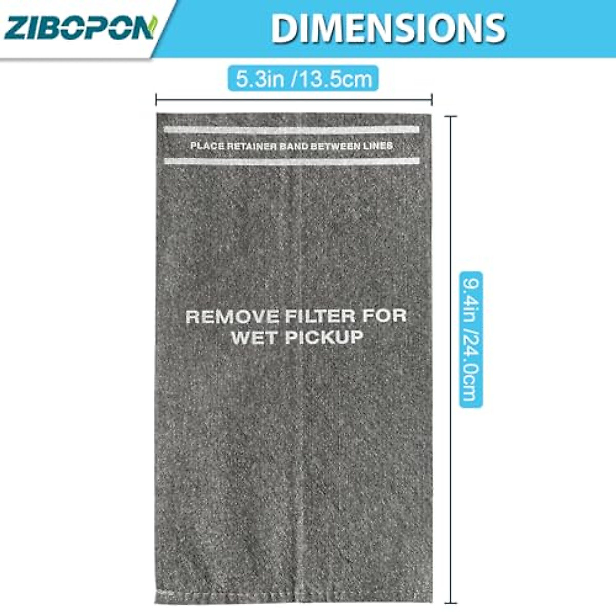 8 Pack 38737 Dust Filter Bags Replacement for Craftsman 2 to 2.5 Gallon Wet/Dry Vacuums and Powerhead Bucket Vac, Part# CMXZVBE38737 / 9-38737, with 3 Retaining Bands