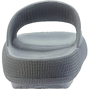 BRONAX Slides for Women and Men Size 8 Soft Beach Pillow House Sandals Recovery Slippers for Ladies Indoor Comfy Cushioned Thick Sole 39-40 Grey