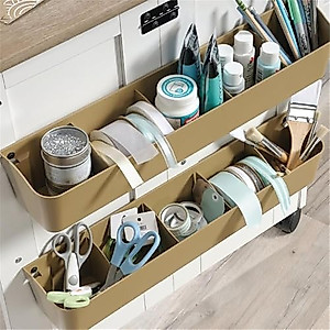 Pemberly Row Contemporary Engineered Wood Sewing Craft Table in Soft White