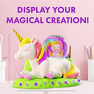 Paint Your Own Unicorn Craft Kit Ceramic Unicorn Snow Globe with Painting Art Crafts Unicorn Gift for Girls Tweens DIY Paint Potion Making Activity Kit for Kids Decorate Room Ages 6+