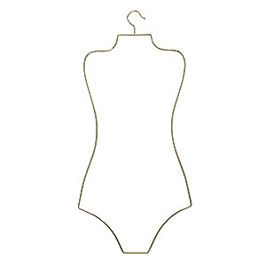 Generic Wire Body Shape Display Hanger, Dress Wardrobe Organizer Bathing Suit Coat Metal Rack for Kids Unisex Store Accessories Bedroom , Aureate