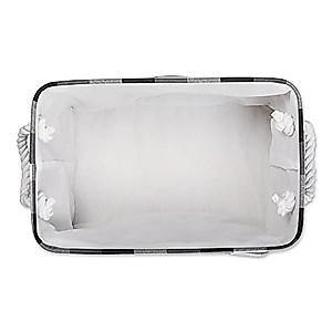 DII Buffalo Check Storage Collection Collapsible Bin with Handles, Large Rectangle, 17.5x12x15, Tri Color Black