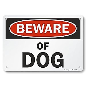 SmartSign - S-7404-AL-10 "Beware of Dog" Sign | 7" x 10" Aluminum