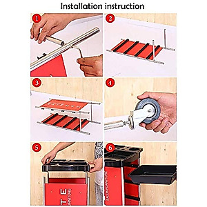 JF-XUAN Cart Hospital Trolley, Medical Supplies Rack,Medical Cart Tool 3 Tier Hotel Catering Cart with Handle, Plastic Cleaning Service Rolling Trolley Dining Cart for Restaurants, 40-50Kg Load Capaci