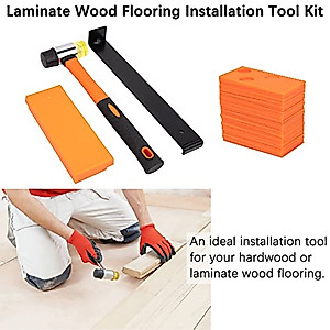 Laminate Flooring Tools Installation Kit, Vinyl Plank Flooring Installation Kit,Vinyl Flooring Tools Kit Included Handle Mallet, Pull Bar,Tapping Block and 40pc Spacers