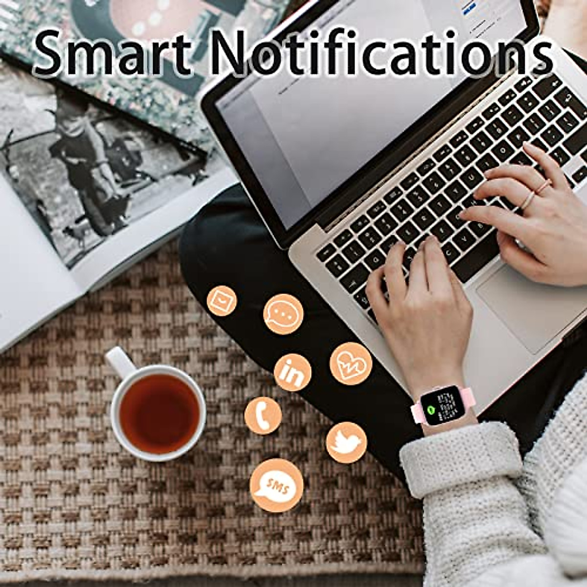 DXPICR [2 Watches] Smart Watch(Call Receive/Dial), Full Touch Screen SmartWatch for Android and iOS Phones Compatible Fitness Tracker with Heart Rate,Sleep,Blood Oxygen,Step Counter