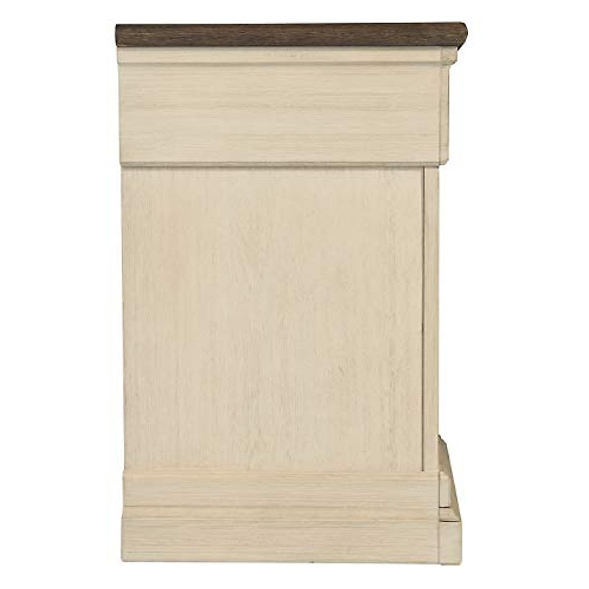Signature Design by Ashley Bolanburg Farmhouse 1 Drawer Nightstand with Outlets & USB Charging Ports, Antique White