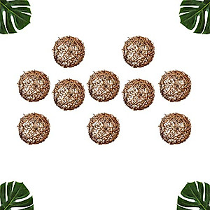 ARTIBETTER 10pcs Wicker Rattan Balls Natural Grapevine Ball Christmas Tree Ball Ornament Parrot Bird Chew Toys for Christmas Party Garden Wall Decoration 6cm