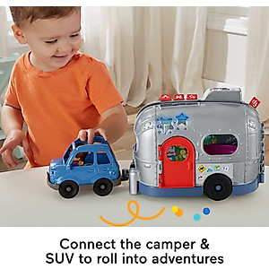 Fisher-Price Little People Toddler Toy Light-Up Learning Camper Playset with Smart Stages for Pretend Play Kids Ages 1+ Years​