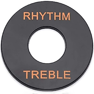 SAPHUE Guitar 3 Way Toggle Switch Position Short Straight Black Top Black Knobs for Gibon Epiphone Les Paul Electric Guitar Parts Pickup Selector kit with Plate Rhythm Treble Washer Ring Black/Gold