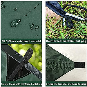 KALINCO Waterproof Camping Tarp Tent Hammock Rain Fly, 10X10FT/10X15FT, Mutifunctional Tent Footprint Lightweight Tarp for Camping, Hiking and Survival Shelter