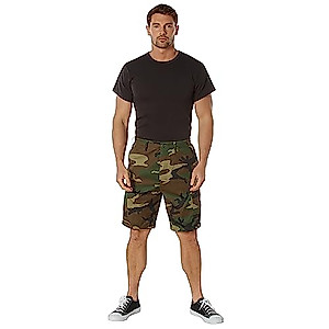 Rothco Tactical BDU Shorts - Rugged Outdoor Hiking Camping Cargos Comfortable - Woodland Camo - Large