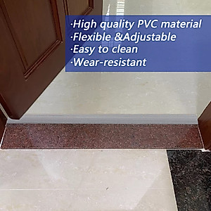 6.56 Ft Vinyl-Floor-Transition-Strip-Self-Adhesive 2 in Width - Guokller Rubber Transition Strips for Laminate Flooring/Repairing Floor Gaps and Doorway