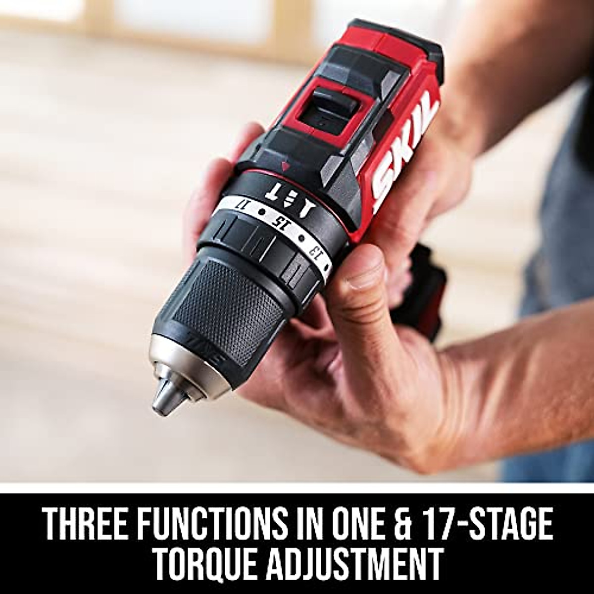 SKIL PWR CORE 12 Brushless 12V 1/2 In. Compact 3-In-1 Varible-Speed Hammer Drill Kit with 1/2'' Keyless Ratcheting Chuck & LED Worklight Includes 2.0Ah Battery and PWR JUMP Charger - HD6290A-10