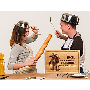 Star Personalized Cutting Board, Yod a Board Cook You Must or Hungry Will Be, Fathers Day or Birthday Gift, Custom Engraved Charcuterie Board, Star Sign Wars, Customizable Gift for Men, Dad