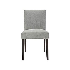 Amazon Brand – Stone & Beam Linden Classic Upholstered Dining Chair, 18.9"W, Set of 2, Light Gray