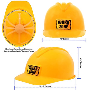 AnapoliZ Kids Dress Up Costume Hat | Yellow Plastic Construction Worker Helmet for Parties | Safety Engineer Cap