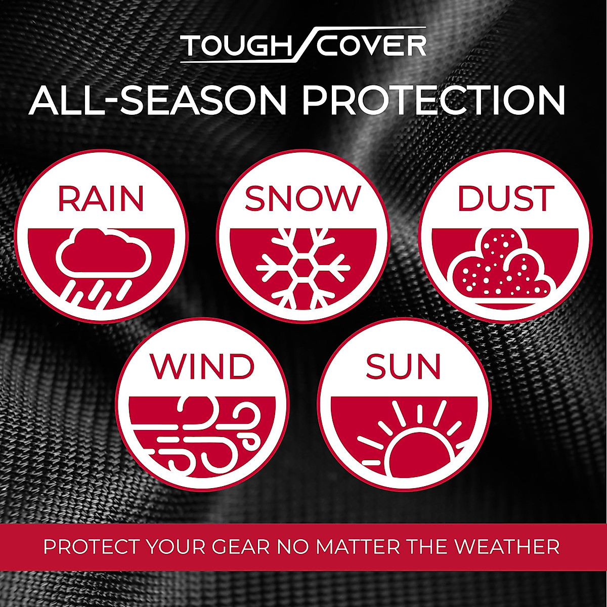 Tough Cover 210D Marine Grade Riding & Zero Turn Lawn Mower Cover - Waterproof UV Dust Dirt Wind Protection - Universal Fit Outdoor Storage (Black)