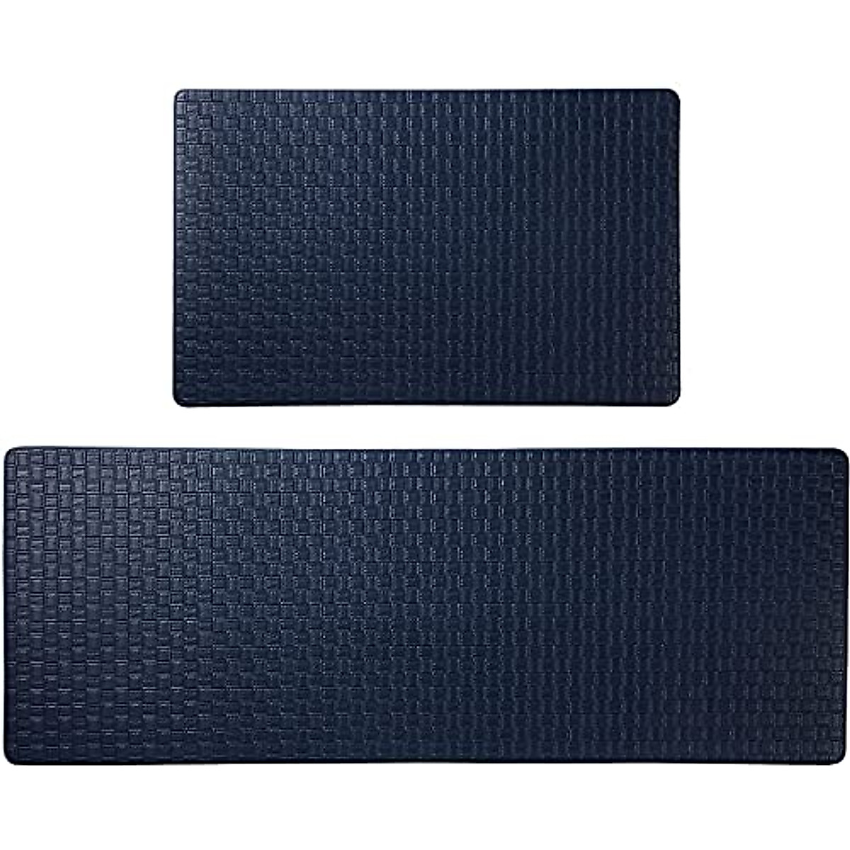 Asvin Premium Kitchen Mat Set, Anti Fatigue PVC Kitchen Floor Mat and Rug, 17"x30"+17"x47", Cushioned, Waterproof, Heavy Duty Kitchen Sink Mat for Home, Farmhouse, Indoor, Blue
