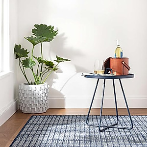 Dash and Albert Coco Indoor/Outdoor Area Rug - 8' x 10' Blue Plaid Handwoven Washable Accent Rug - Durable, Fade Resistant, High Traffic Friendly