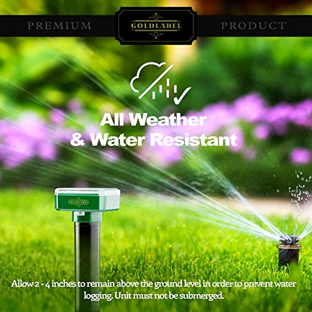 Gold Label 10 Pack Chipmunk Repellent, Snake Repellent | Solar Mole Repellent Ultrasonic Squirrel Repeller Control Spikes for Groundhog, Gopher, Vole, Racoon, Mice & Other Burrowing Rodents