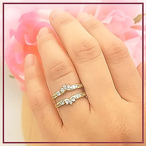 Dazzlingrock Collection Round White Diamond Wedding Enhancer Ring for Women (0.50 ctw) in 10K Yellow Gold Size 6.5