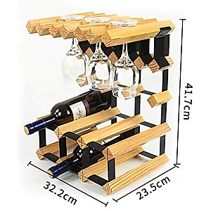 Wine Rack Stylish Simplicity Solid Wood Ornaments Creative Wine Cupboard Restaurant European Solid Wood Goblet Rack, PIBM, Wood Color