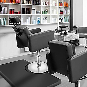 Saloniture 3 ft. x 5 ft. Salon & Barber Shop Chair Anti-Fatigue Floor Mat - Black Rectangle - 1/2 in. Thick