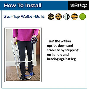 STARTOP Deluxe Pre Cut Walker Tennis Ball Glides - Walkers Legs Universal Precut Glide Balls, Accessories Gifts for Elderly Seniors or Medical Rehab (Yellow)