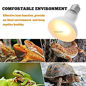 TEKIZOO Reptile Heat Lamp Basking Spot Bulb UVA Daylight Light for Amphibian,Lizard,Tortoise,Bearded Dragon 75W (4 Pack)