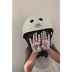 Kinderfeets Helmet - Adjustable Fit Dial Helmet for Toddlers and Kids | Customizable Fit Pads and Pinch-Saver Padded Chin Strap | PVC Shell for Optimal Head Protection (White)