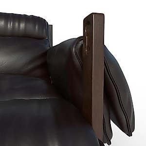 Oversized Accent Chair, Down-Filled Upholstered Armchair, Mid Century Oil Wax Leather Wood Legs, Adjustable Comfy Singel Sofa, Lazy Lounge Chair 33.5'' W for Living Room, Bedroom, Office, Dark Brown