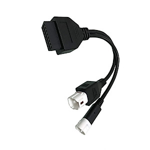 for Yamaha 3pin + 4pin 2 in 1 3 Pin and 4pin to OBD2 Motorcycle Scanner Cable Works Along with OBD Scanner