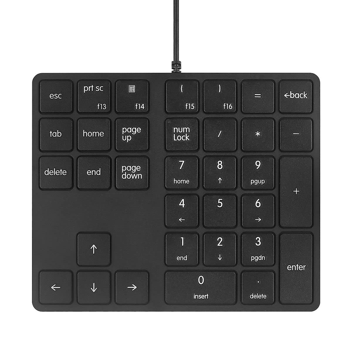 Qisan Numeric Keypad 34 Keys (30%) Mini Multifunctional Wired Number Keypad Black Magicforce | Number Pad for Laptop | Gaming Keypad for Pc | Laptop Accessories | Keypad for Computer-Black Magicforce