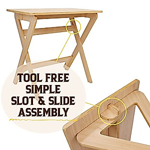 SKYORIUM Birch Wood Compact Computer Desk - Small Work Desk - No Tool Assembly - Laptop Home Office Study Writing Table - Perfect for Bedrooms, Dorms and Living Rooms - Space Saving