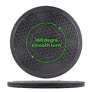 2PCS 12 inch Heavy Duty Plastic Lazy Susan Turntable Stand, Black Lazy Susan Hardware, Large Lazy Susan Rotating Swivel with Steel Ball Bearings Stand for Monitor, TV, Potted Plants