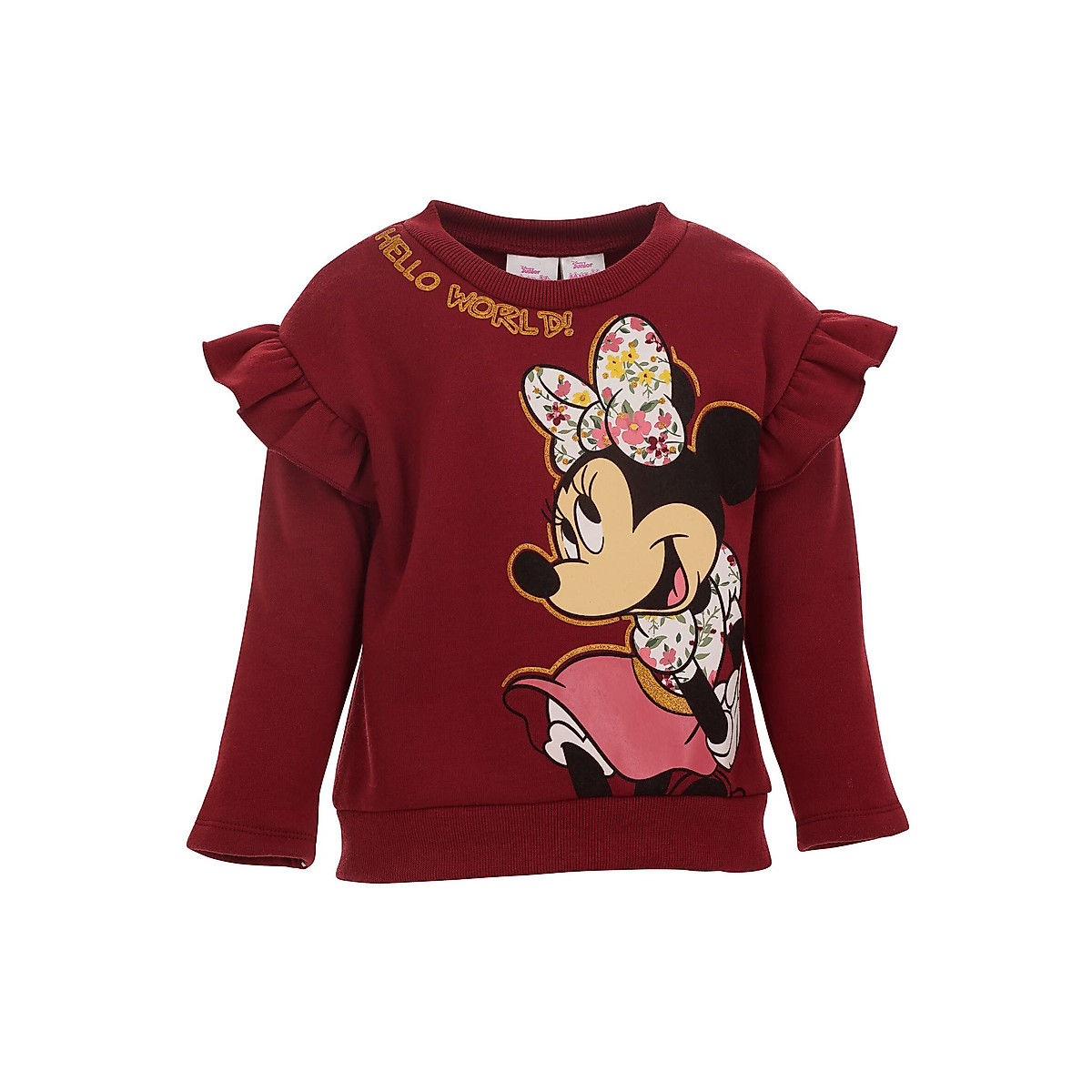 Disney Minnie Mouse Little Girls Pullover Fleece Sweatshirt and Leggings Outfit Set Multicolor 6-6X