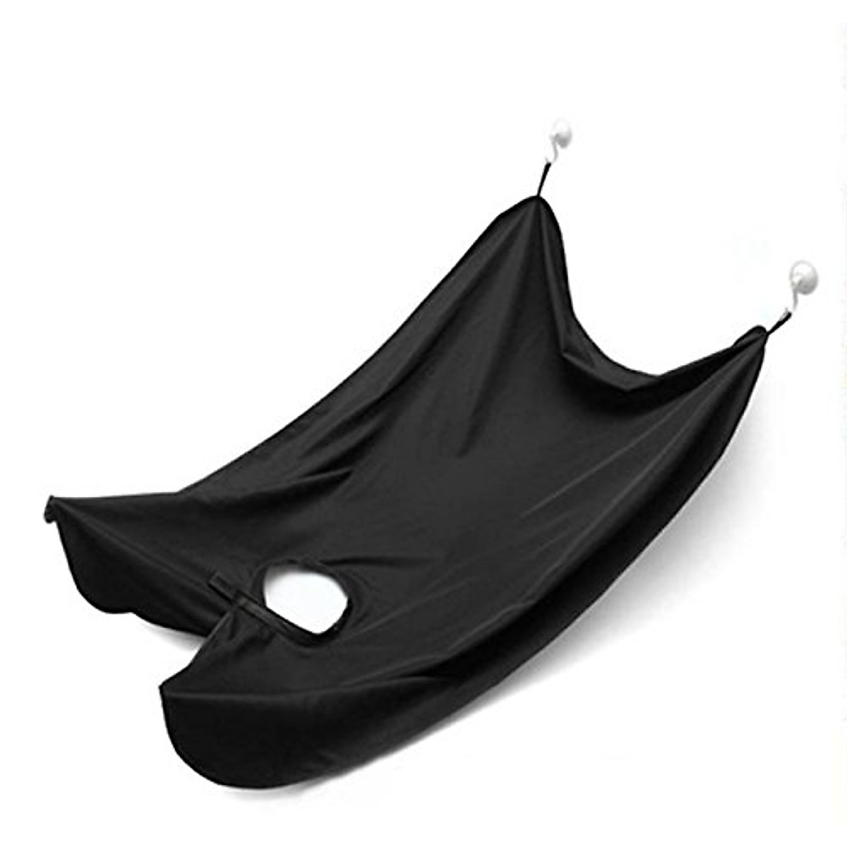 Beard Apron, Beard Catcher Bib with Suction Cups for Mirror. Easy and Effective Way to Keep Your Sink Clean. Perfect Beard Care Shaving Hair Catcher Gift for man, Gift for boyfriend (Black)