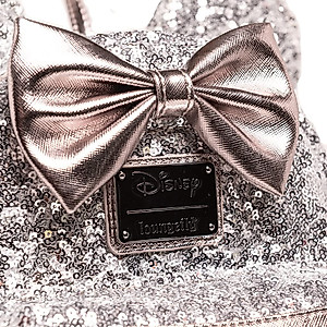 Loungefly Disney Minnie Mouse Silver and Pink Sequin Mini Backpack WDBK0645