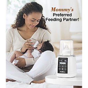 Bottle Warmer, Zooawa Fast Baby Bottle Warmer for Most Bottles, 10-in-1 Baby Milk Warmer with IMD LED Display & Smart Temperature Control, Bottle Warmers for Breastmilk and Formula, White