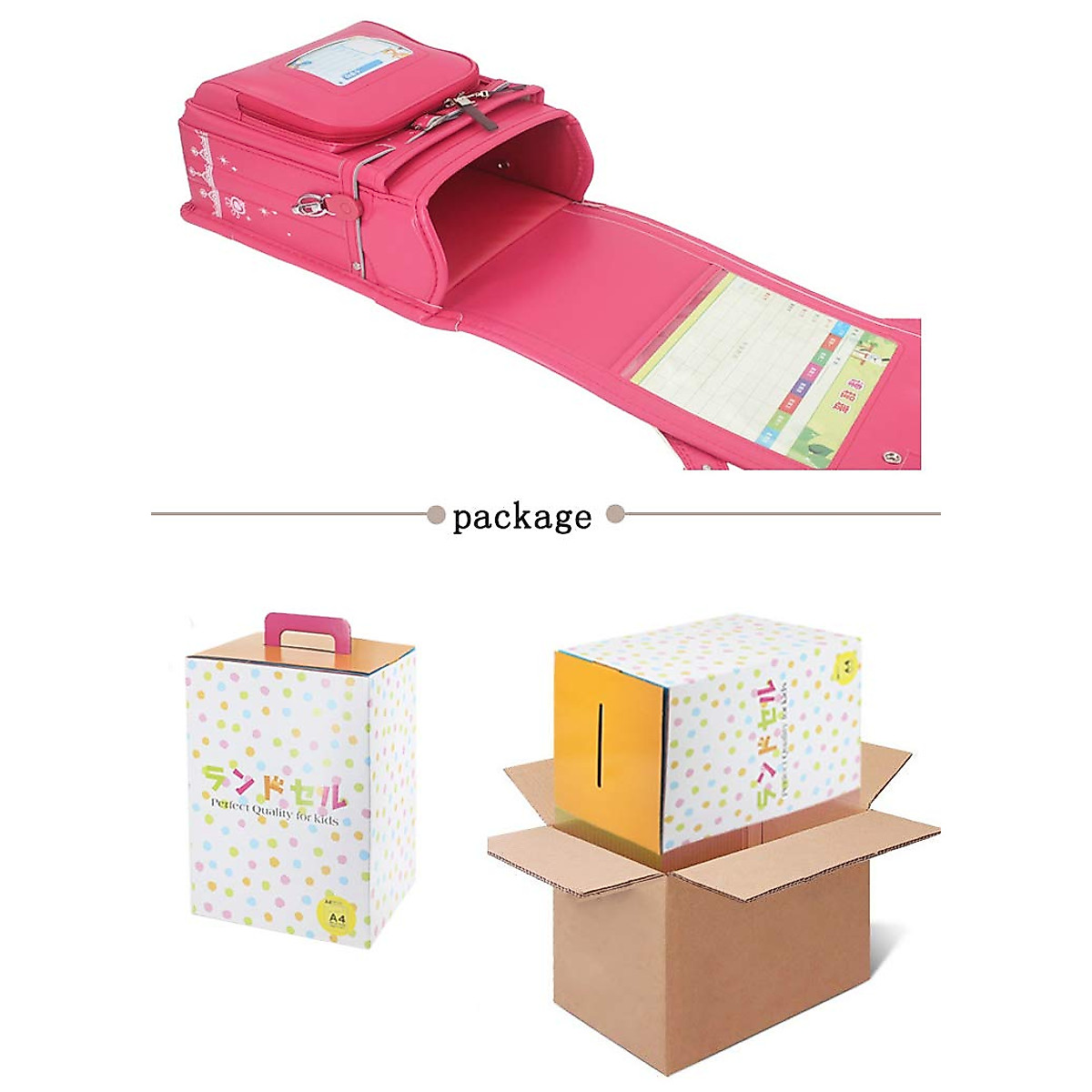 randoseru backpack ransel automatic janpanese school bag for kids PU leather waterpoof