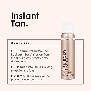 BALI BODY Instant Tan - Light to Medium, Skin Perfecting Aerated Spray, Flawless Airbrushed Bronzed Finish, Vegan & Cruelty-Free (97 ml/3.28 fl oz)